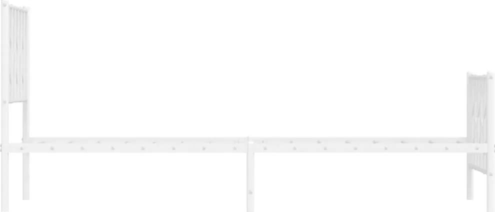 vidaXL Kovový rám postele s hlavovým a nožním čelem 80 x 200 cm [374495] Barva: Bílá