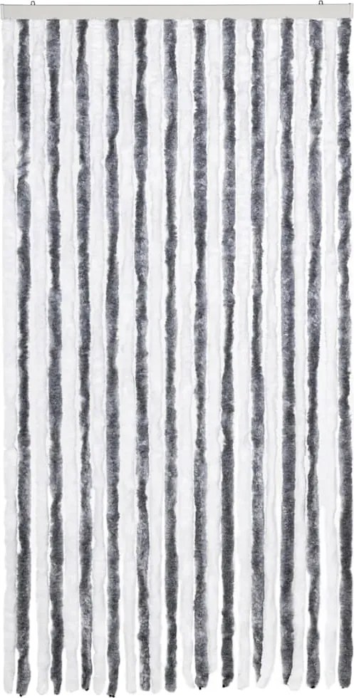 Závěs proti hmyzu šedý a bílý 100 x 220 cm Chenille 241225