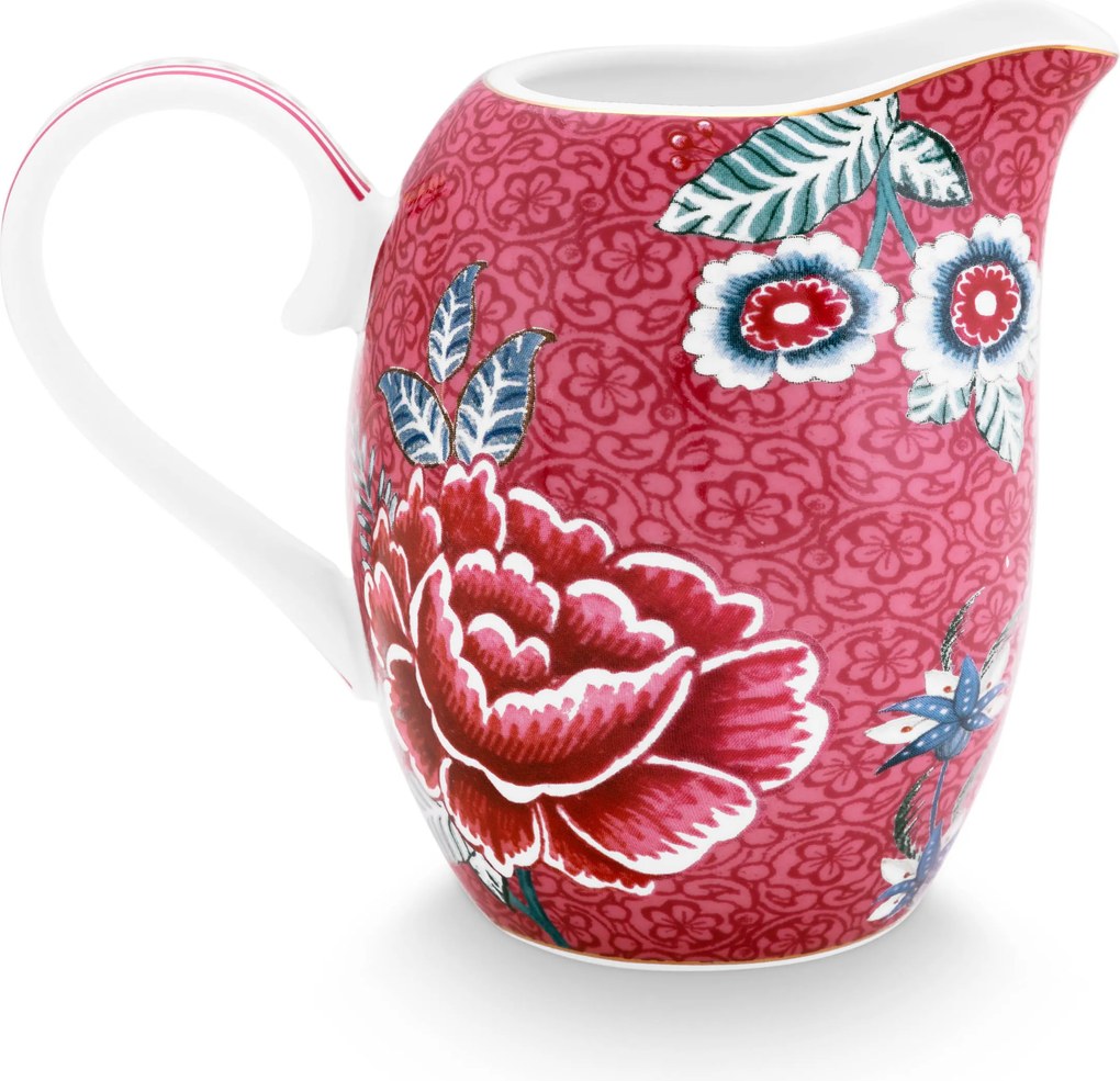 Pip Studio Flower Festival mlékovka 250ml, růžová (Mlékovka Flower Festival)