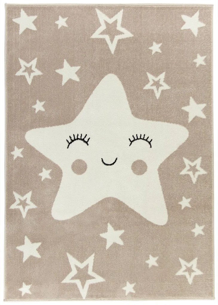 Dětský koberec Pudrovy- Hvězdička, růžový