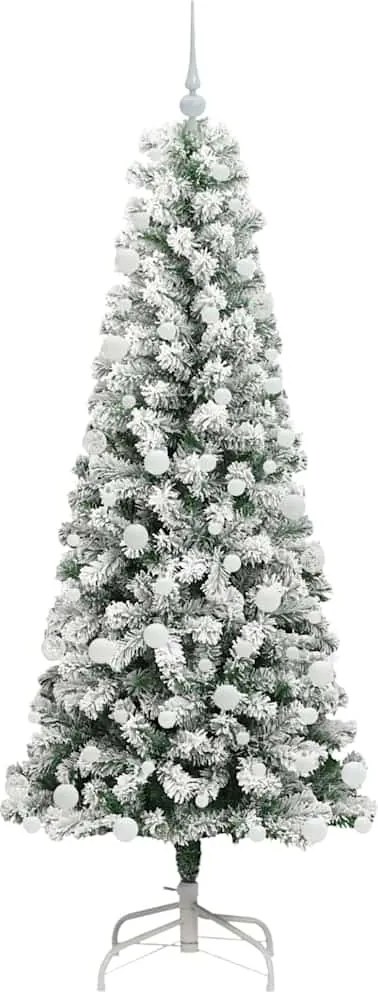 Umělý Skládací Vánoční Strom 300 LED Zelená a bílá 180 cm 3395598