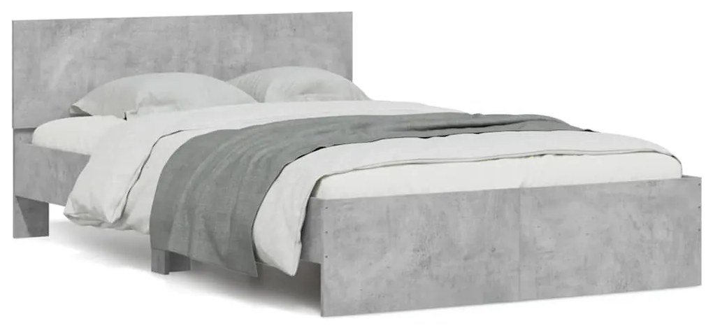 Rám postele s čelem a LED osvětlením betonově šedý 120 x 190 cm 3207640