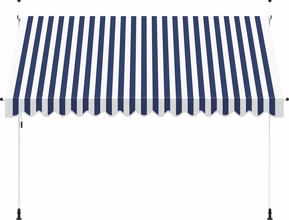 vidaXL Ručně zatahovací markýza 350 cm [43229] Barva: Modro-bílá