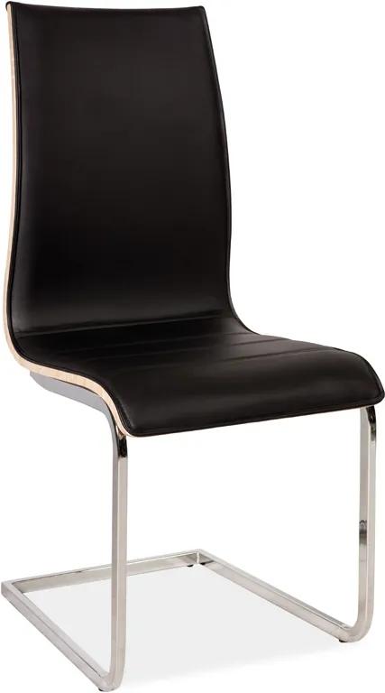 Casarredo Jídelní čalouněná židle H-133 černá/dub sonoma