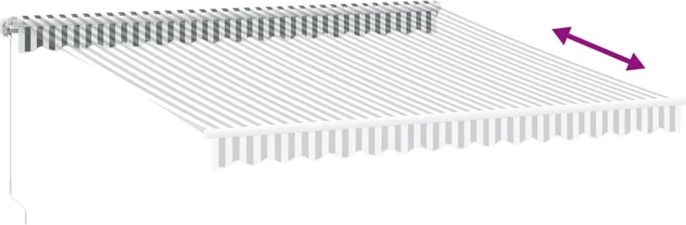 Ručně zatahovací markýza antracitová a bílá 400 x 350 cm 3215792