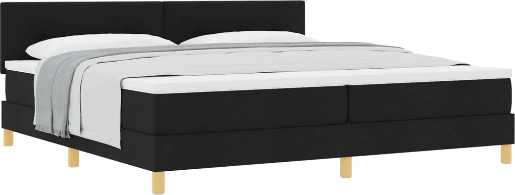 Postel s boxspringem s polštářem Černá 200 x 200 cm textil 3338946