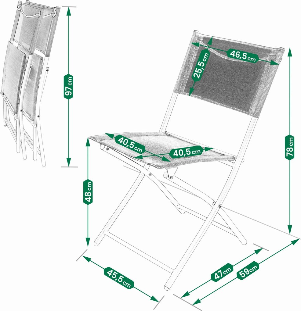 Jumi Balkonový set kovový 2+1 s půlkulatým stolkem Dora béžový