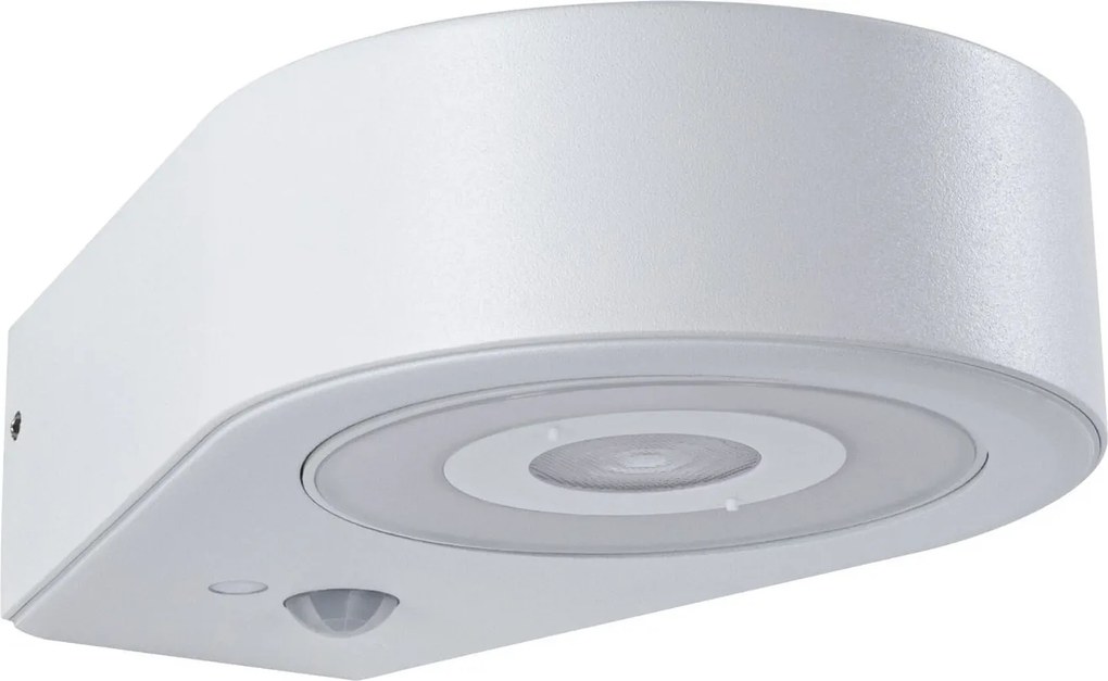 P 94867 LED venkovní nástěnné svítidlo Silma pohybové čidlo IP44 65x186mm 3000K 5,5 / 1x0,7W 230V bílá hliník - PAULMANN