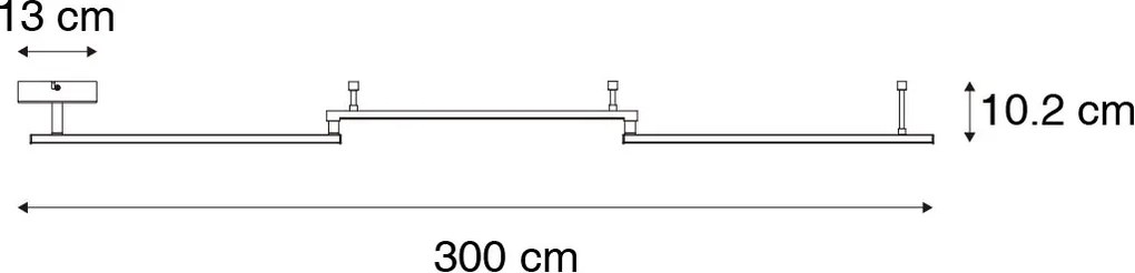 Černé stropní svítidlo 300 cm vč. LED 3-stupňové stmívatelné nastavitelné - Annuschka