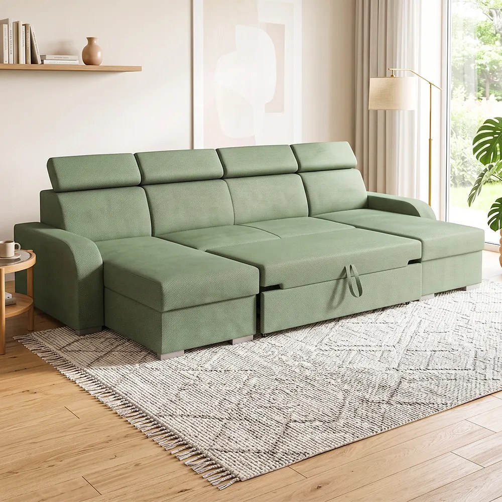 Sedací souprava OSLO U | 170x300x170 | rozkládací + 2x úložný prostor | VÝBĚR TKANIN