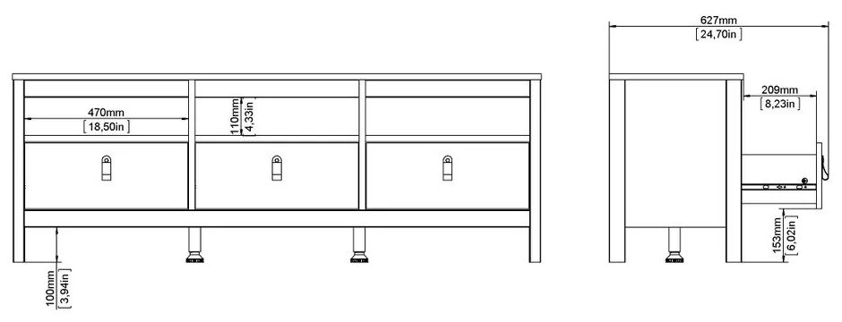 Šedobéžový TV stolek 151x54x38 cm Madrid – Tvilum