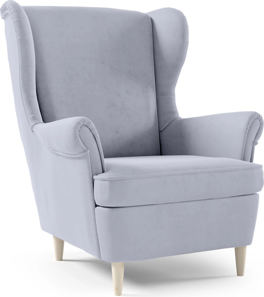 Eka Křeslo ušák MAYA Výběr nohou: Přírodní, Barva látky: Černá (Kronos 07)