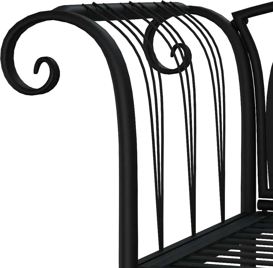vidaXL 2místná zahradní lavice 128 cm černá ocel [318828]