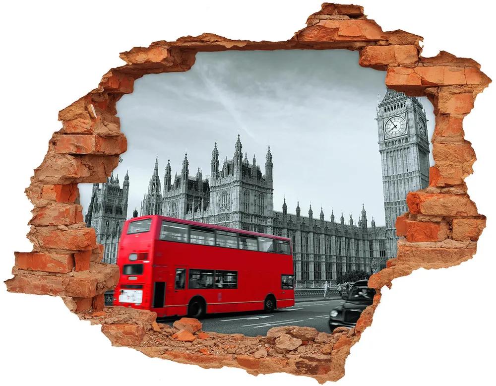 Wallmuralia Fototapeta díra na zeď 3D Londýnský autobus 90x70 cm