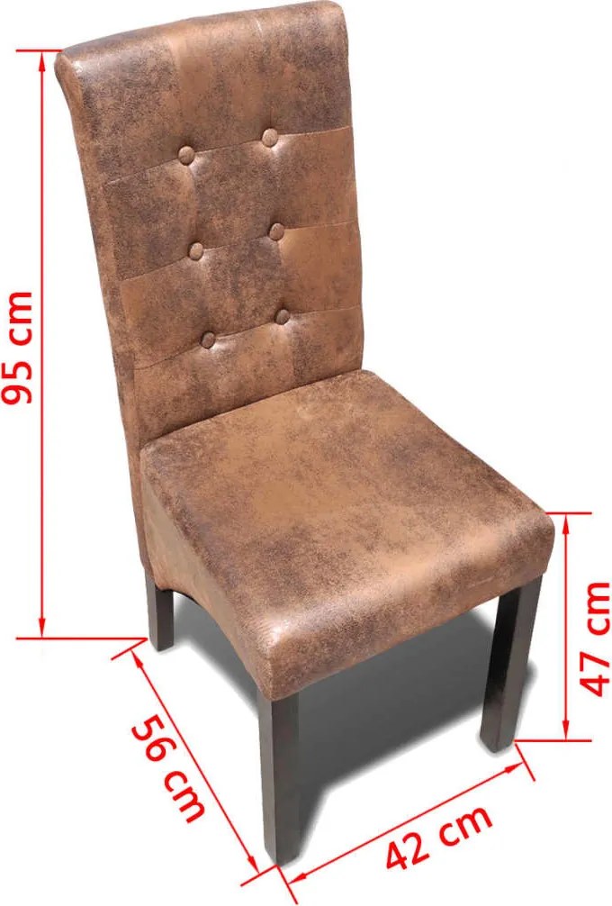 vidaXL Jídelní židle 2 ks umělá kůže [241157] Barva: Hnědá