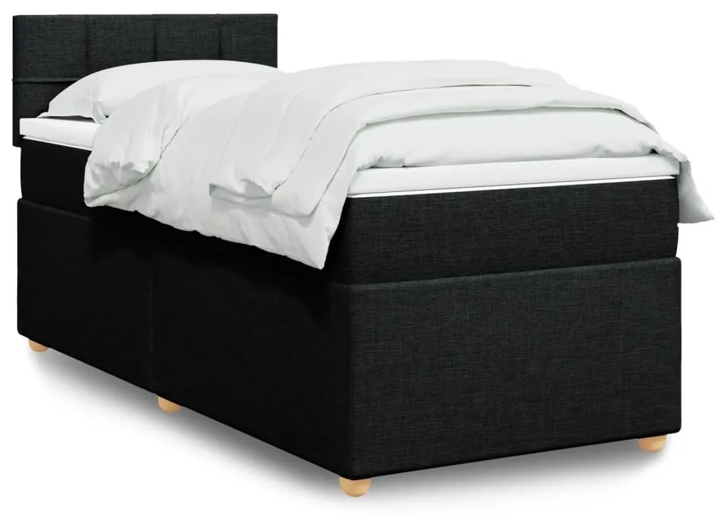 Box spring postel s matrací černá 90x190 cm textil 3286537