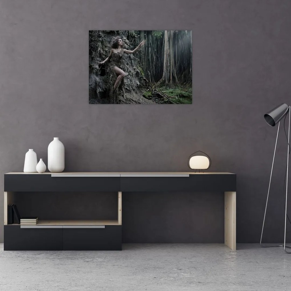 Skleněný obraz - Lesní víla (70x50 cm)