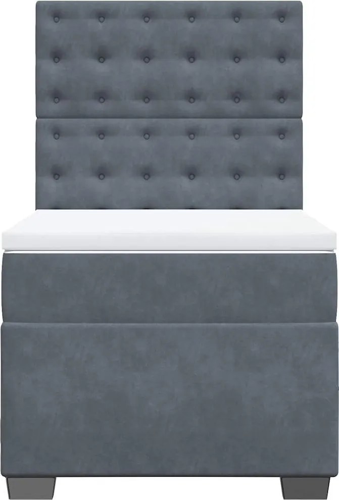 Box spring postel s matrací tmavě šedá 100x200 cm samet 3293147