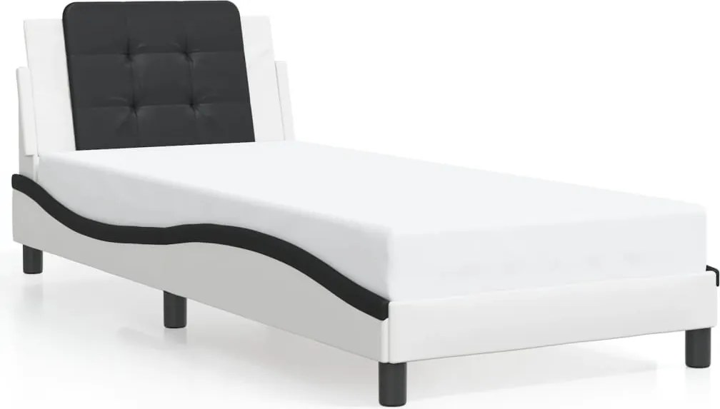 Rám postele s LED bez matrace Zadar bílý a černý 90x190 cm 3214081