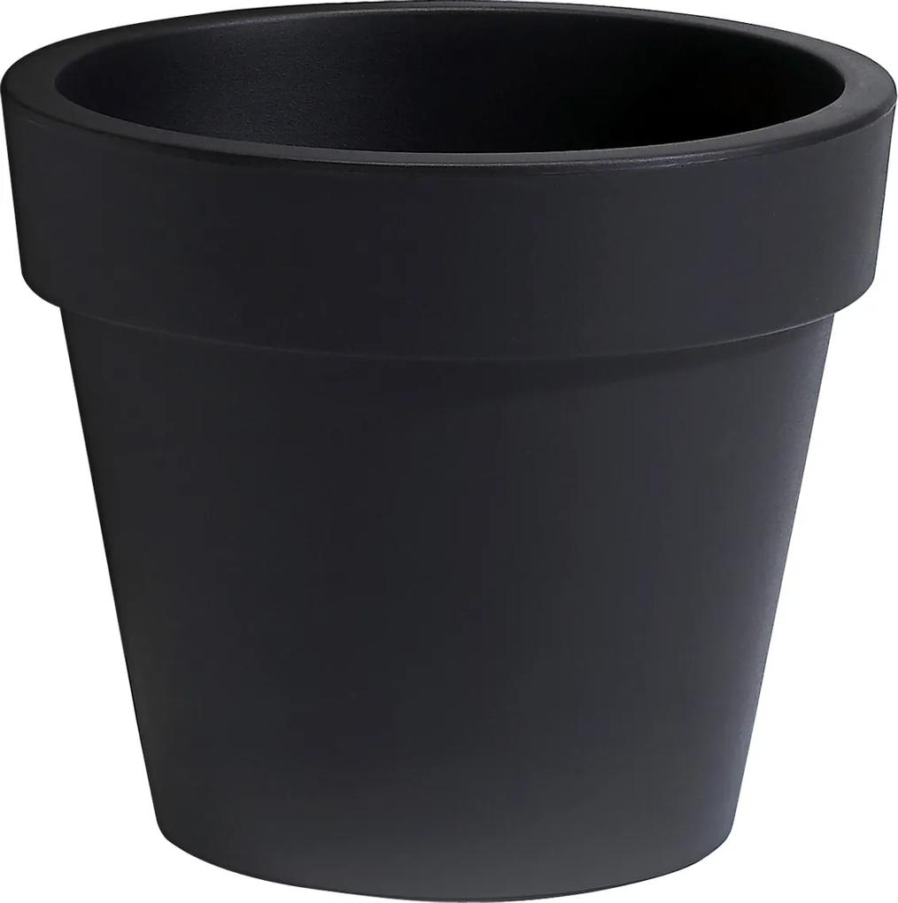 PLUST - Designový květináč SIMPLE ROT, Ø 30 x 26 cm - černý