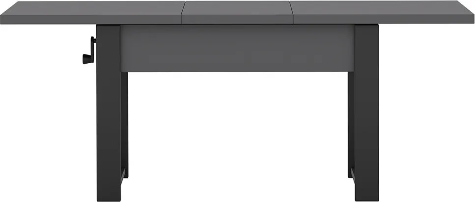 Rozkládací polohovací konferenční stolek HOGO 3v1 | 120-157x62,5-74,5x67 cm | síla horní desky 32 mm | tmavě šedá/černé nohy