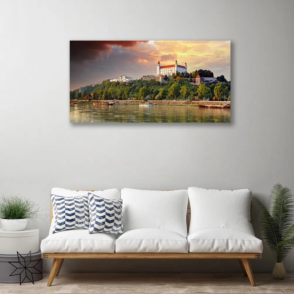 Obraz na plátně Město Jezero Krajina 120x60 cm