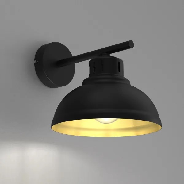 Nástěnná lampa SVEN 1xE27/15W/230V černá/zlatá