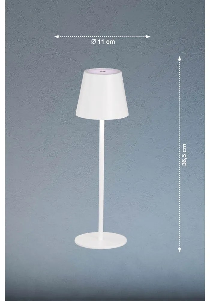 Bílá LED stolní lampa s kovovým stínidlem (výška 36,5 cm) Viletto – Fischer &amp; Honsel