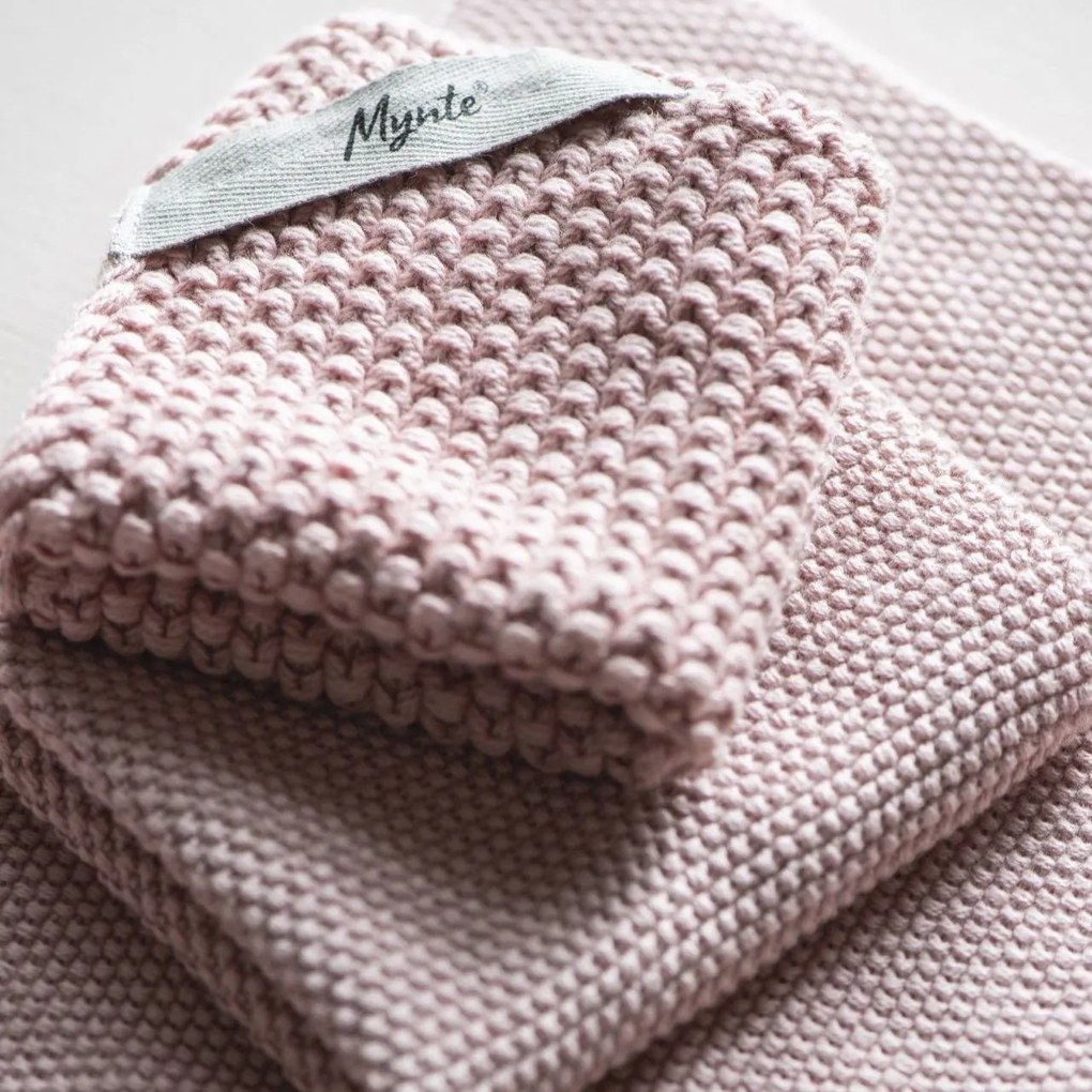 IB LAURSEN Pletená chňapka Mynte Coral Almond, růžová barva, béžová barva, textil