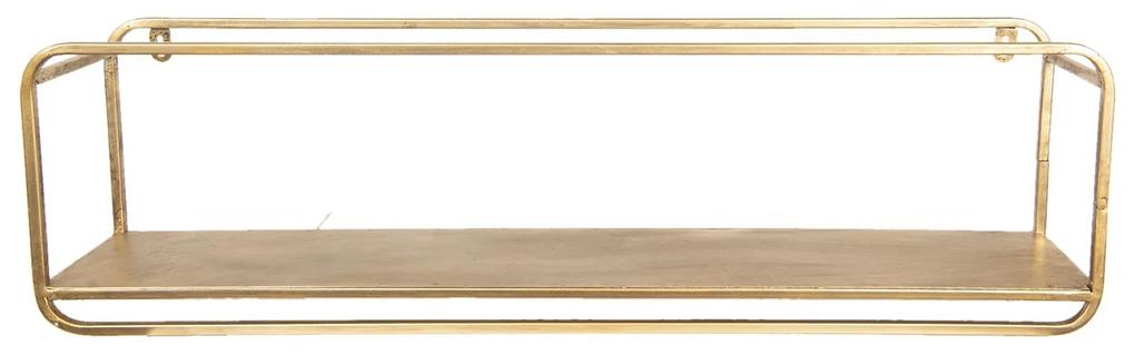 Nástěnná kovová zlatá polička Kold  - 70*13*20 cm