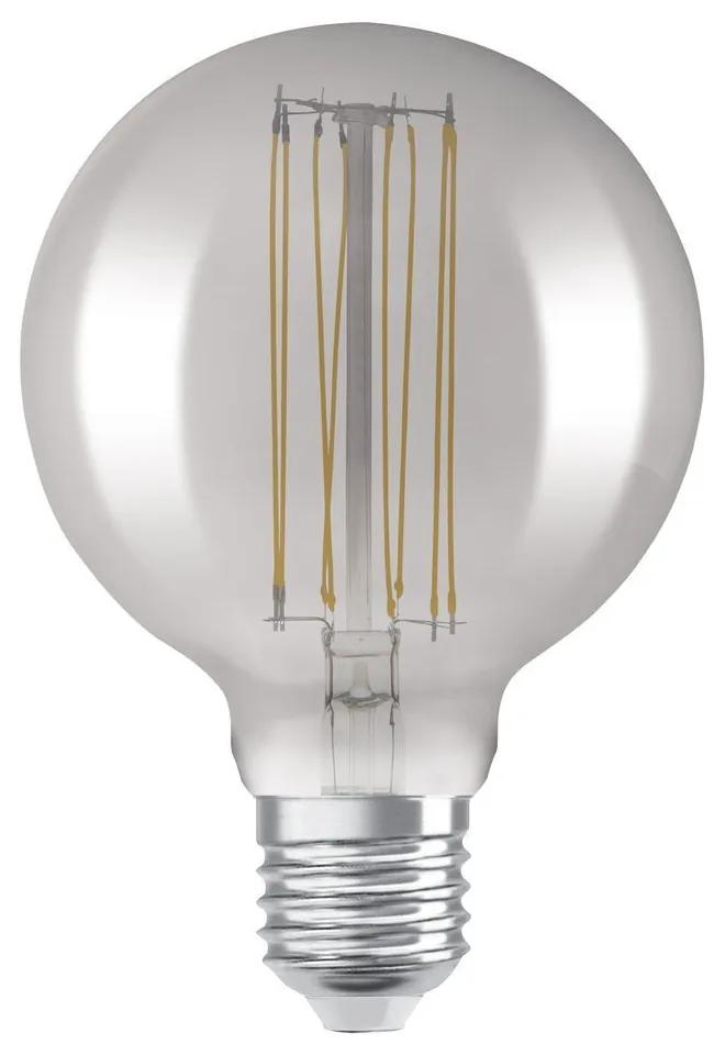 Kouřová LED stmívatelná žárovka E27 11 W VINTAGE GLOBE, teplá bílá