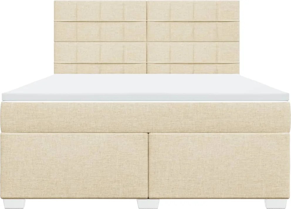 Box spring postel s matrací krémová 180x200 cm textil 3292872