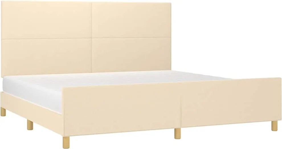 Rám postele bez matrace krémový 200 x 200 cm textil 3124924