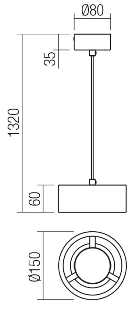 Smarter 01-3100 závěsné LED svítidlo Punkt, mosaz, 6W, 3000K, ø15cm