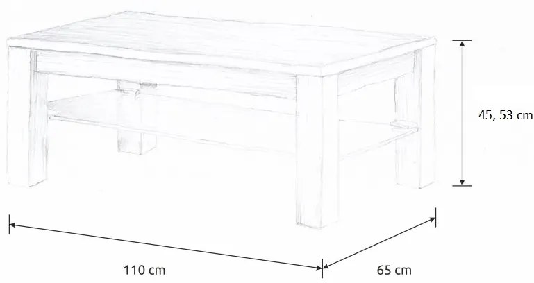 Wooded Konferenční stolek Chicago Glass z masivu DUB