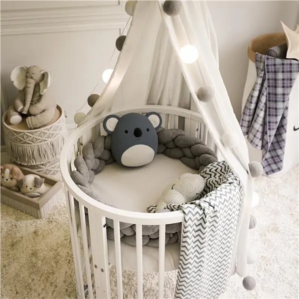 Dětská rostoucí postýlka 3v1 oválná + matrace New Baby bílá