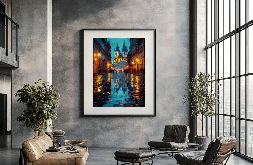 Pražský večer - obraz - Staroměstská atmosféra po dešti 23 - A2 – 420 × 594 mm - 449 Kč