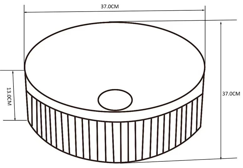 BPS-koupelny Keramické umyvadlo na desku HYD-LA-WH-RF-370 ø37 cm, bílé