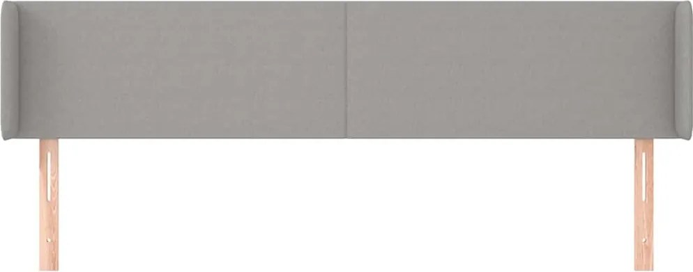 Čelo postele typu ušák světle šedé 163x16x78/88 cm textil 3118494