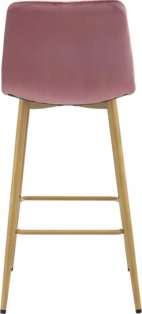 Barová židle POZZA VELVET, růžová