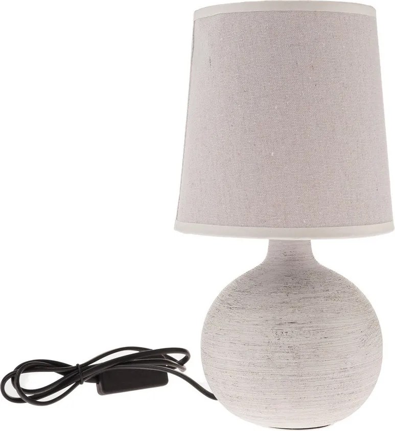Světle šedá keramická stolní lampa s textilním stínidlem (výška 29 cm) Bianca – Dakls