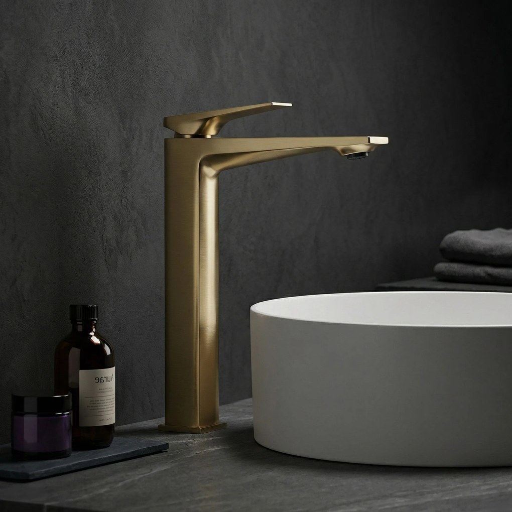 Rea Prime Premium, vysoká umyvadlová baterie h-260, zlatá matná, REA-B6733