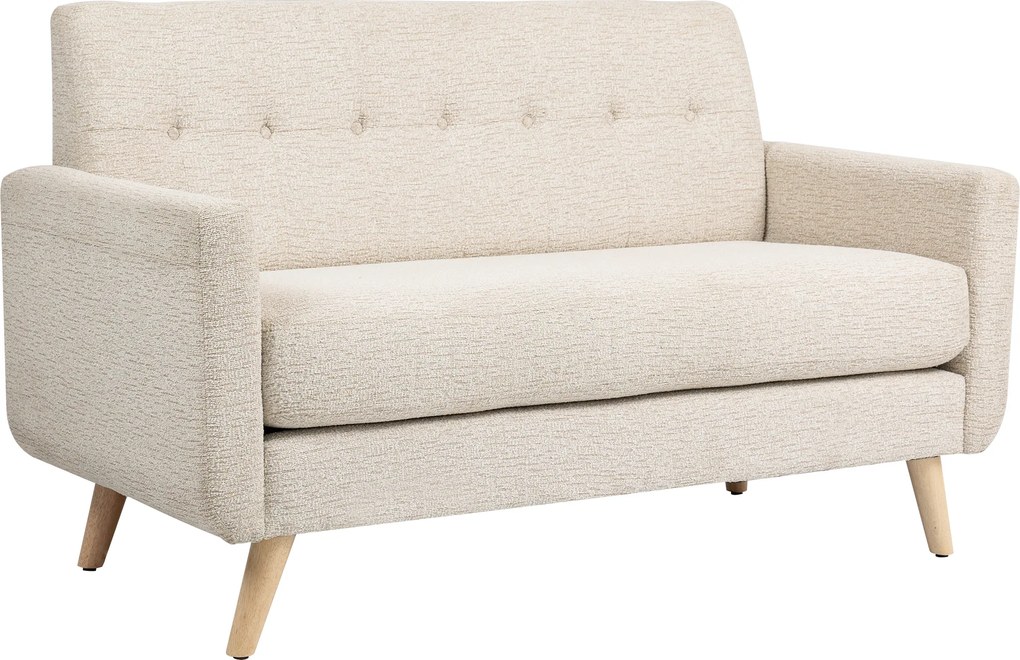 Kuchyňská pohovka HOMCOM 2místná béžová 134Š x 71D x 82V cm se silnými sedáky a opěradly, pružinové jádro, dřevěné nohy a protiskluzové nožky, sameto…