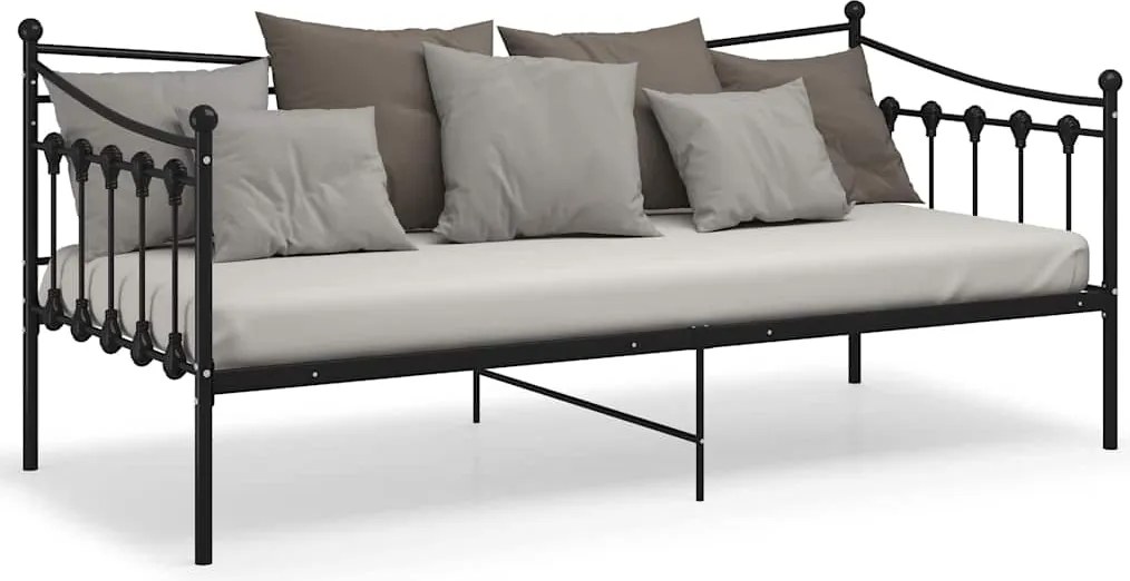 Rám pohovky i postele bez matrace černý kovový 90 x 200 cm 324755