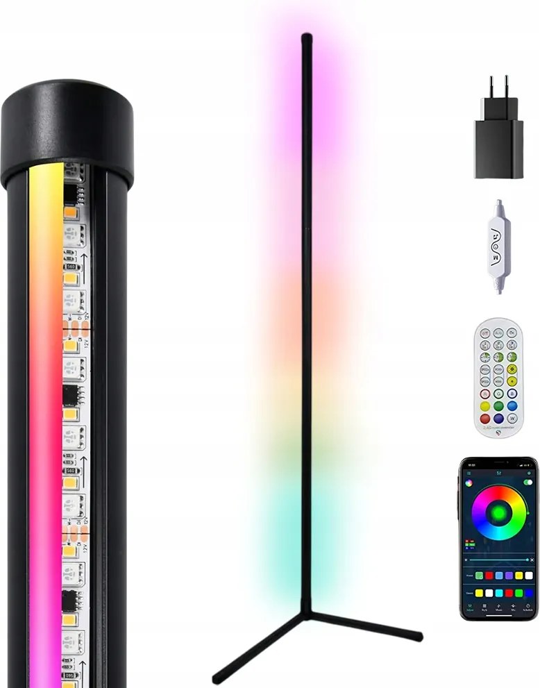 Led Podlahová Lampa Rgb S Funkcí Rytmu Hudby A Barevným Osvětlením