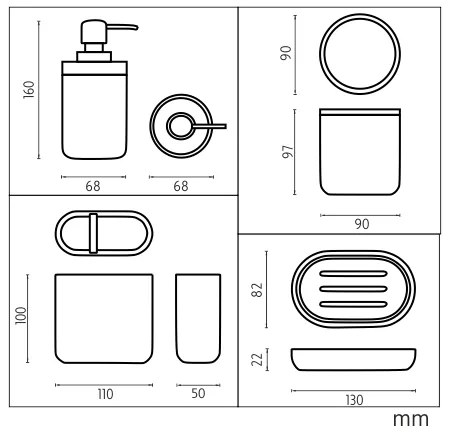 Nimco Dávkovač, mýdlenka, dózy na kart. a tampóny KO 24000SET-05