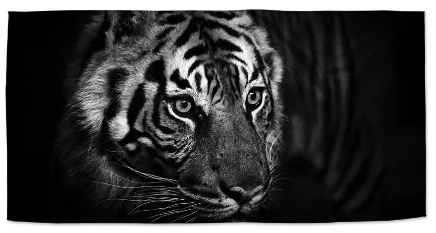 Ručník - Černobílý tygr 50x100 cm