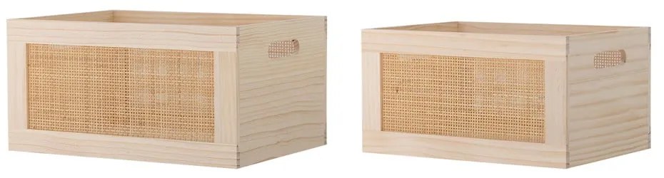 Dekorativní dřevěné úložné boxy v přírodní barvě v sadě 2 ks 39x29x20 cm Piana – Bloomingville