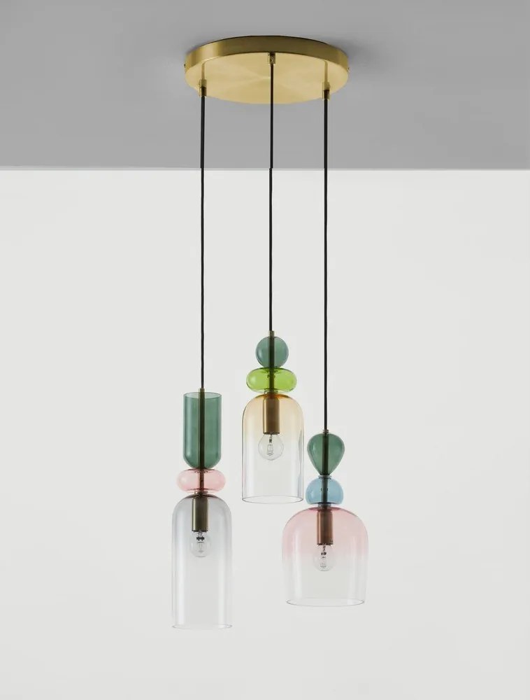 Skleněné závěsné svítidlo ve zlaté barvě ø 42 cm Murano – Nova Luce