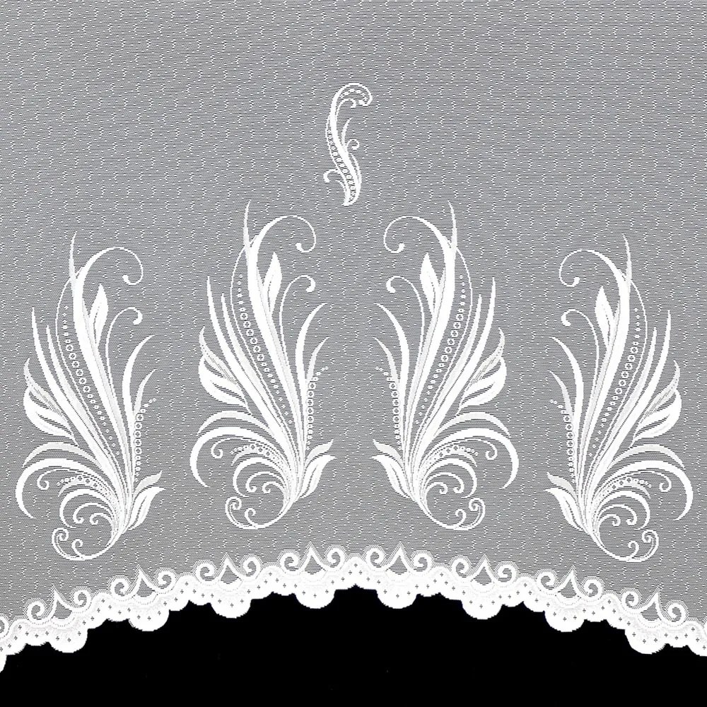 Tylex kusová záclona LARISA jednobarevná bílá, výška 250 cm x šířka 180 cm (na dveře)